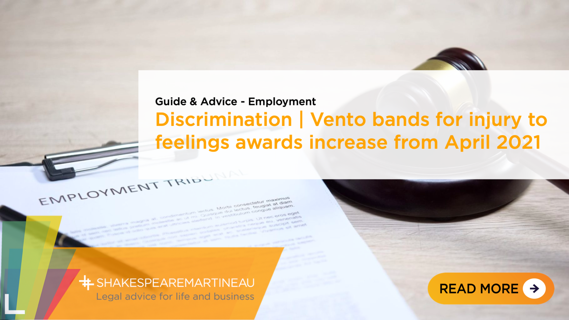 Vento bands for injury to feelings awards increase from April 2021