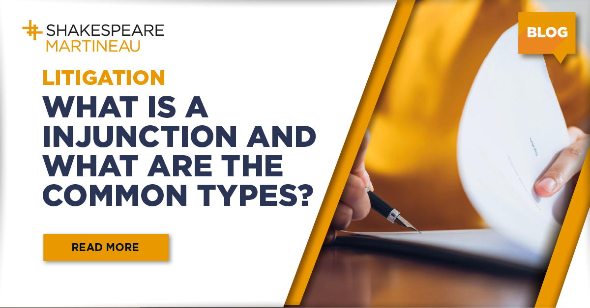 What is an injunction and what are the common types?