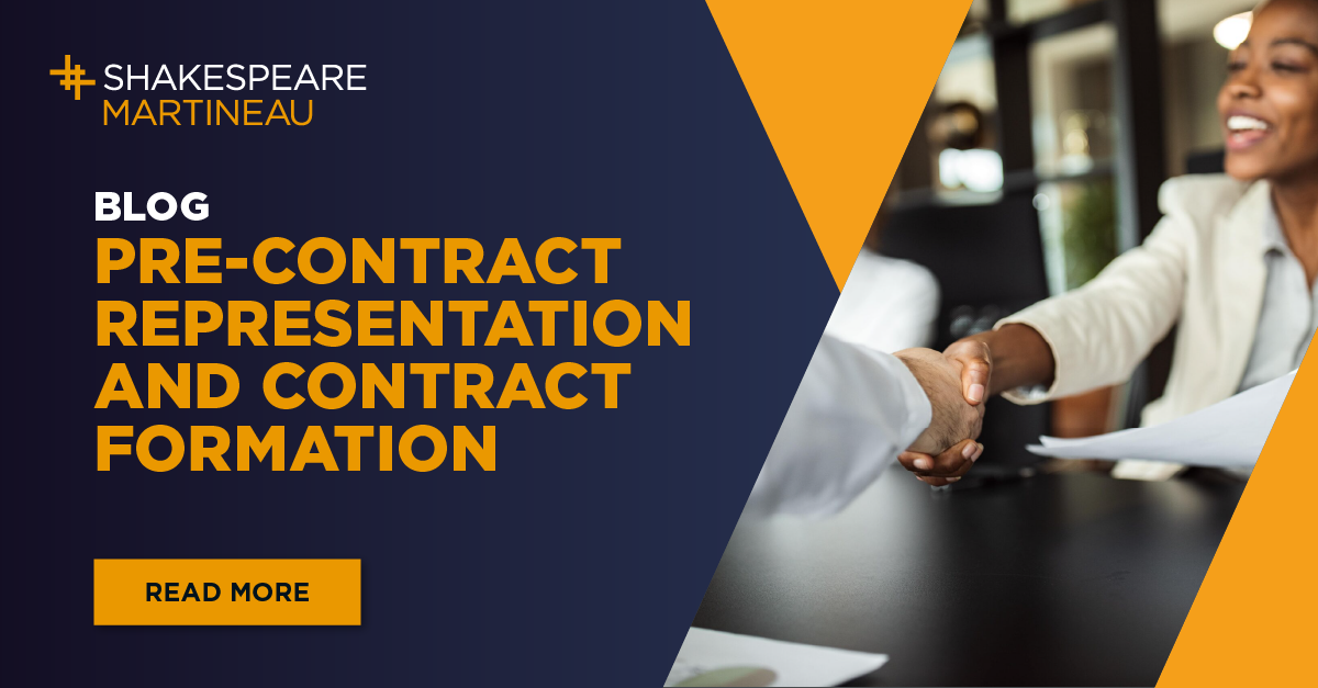 Pre-contract representation and contract formation Pre-contract representation and contract formation