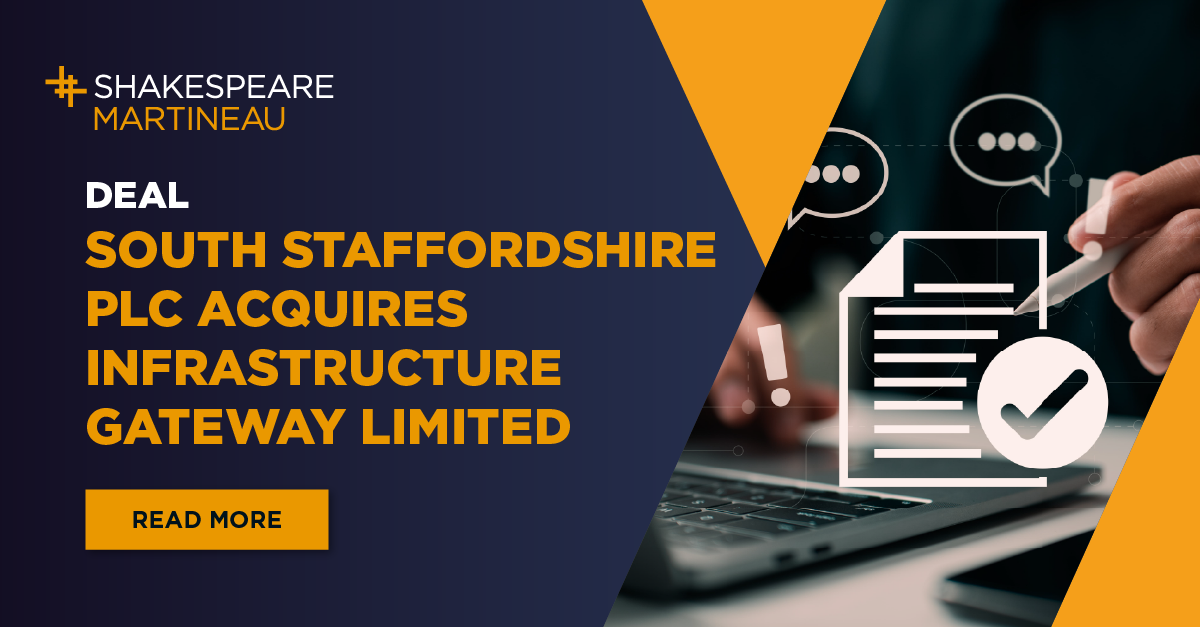 South Staffordshire Plc acquires Infrastructure Gateway Limited