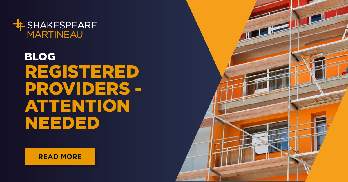 Registered Providers - attention needed