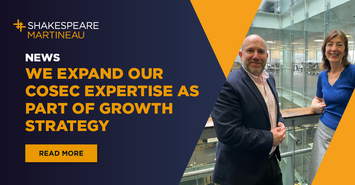 We expand our CoSec expertise as part of growth strategy